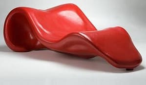 Modern Chaise Lounge Shaped Like a Tongue